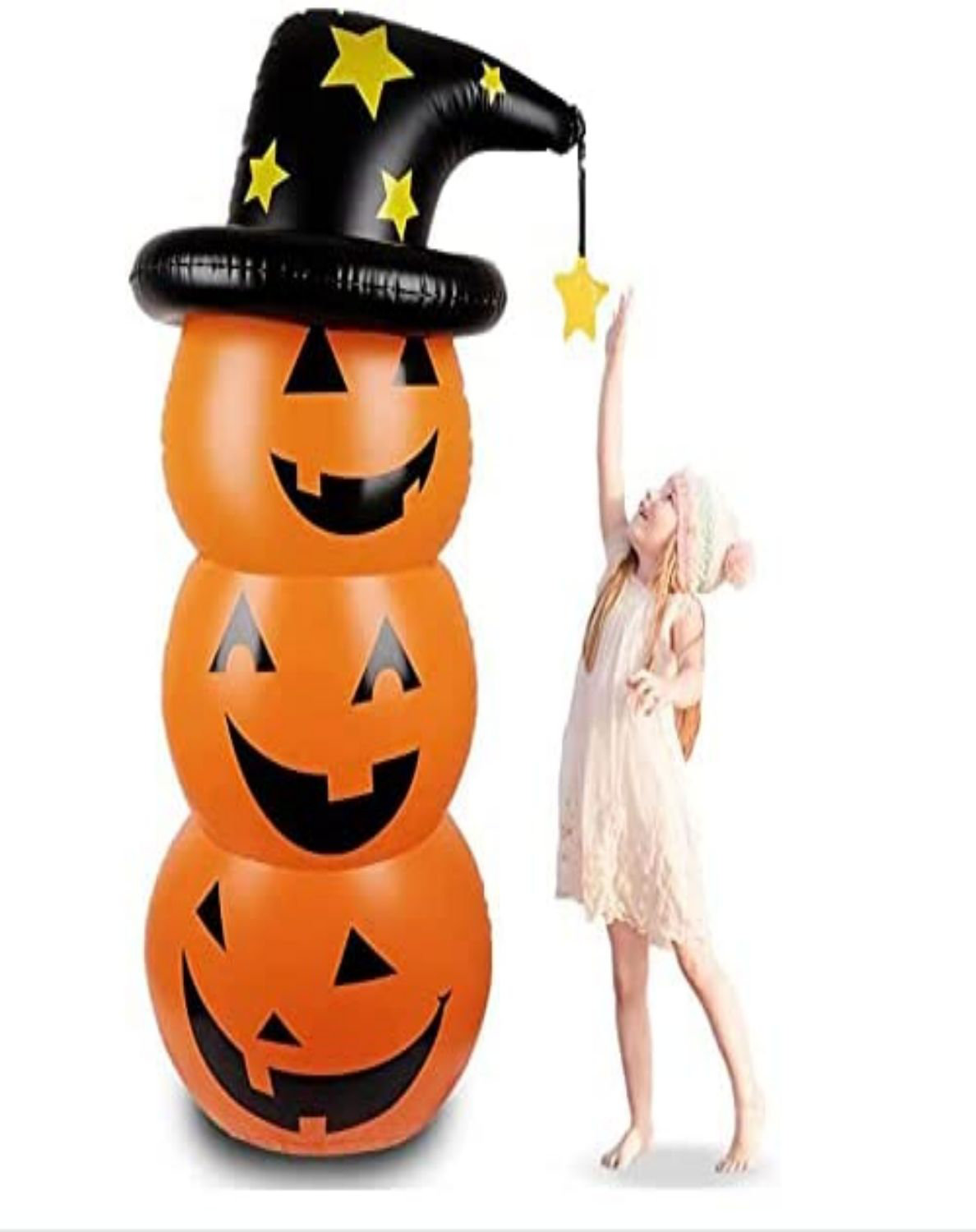 The Holiday Aisle® Halloween Cute Pumpkin Tumbler Inflatable | Wayfair