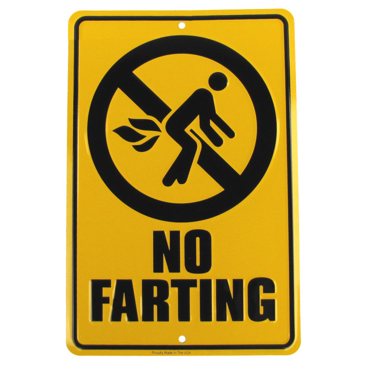 Treasure Gurus No Farting Funny Embossed Aluminum Warning Sign Novelty ...