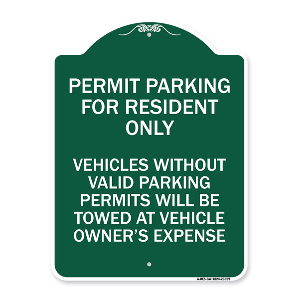 Signmission Designer Series Sign - Parking Permit Sign Permit Parking ...