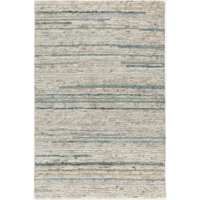 Red Barrel Studio Bolger Hand-Knotted Wool Cream/Sage Area Rug | Wayfair