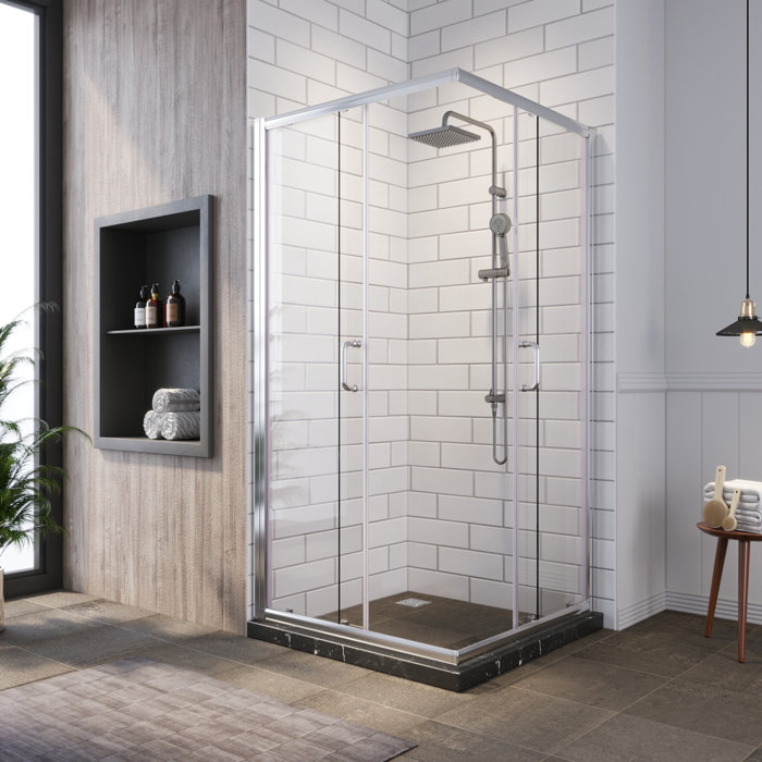 SUNNY 36" W x 36" D x 72" H Framed Square Walk In Shower Enclosure ...