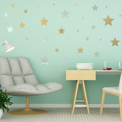 Orren Ellis Gold Stars Wall Decal | Wayfair