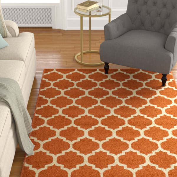 Charlton Home Moore Rust Area Rug & Reviews | Wayfair