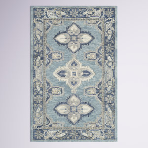Mistana™ Teen Gracie Handmade Wool Teal/Navy Rug & Reviews | Wayfair