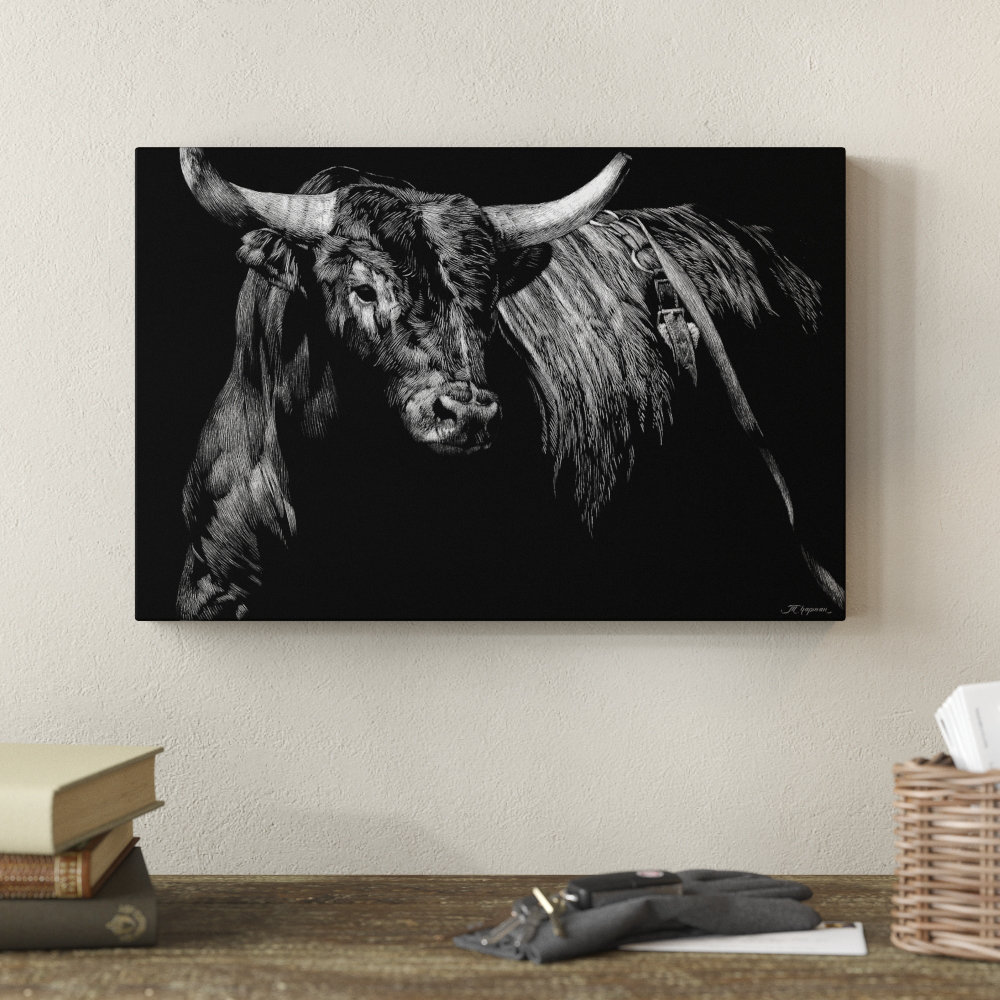 Millwood Pines Brindle Rodeo Bull by Julie Chapman - Picture Frame ...