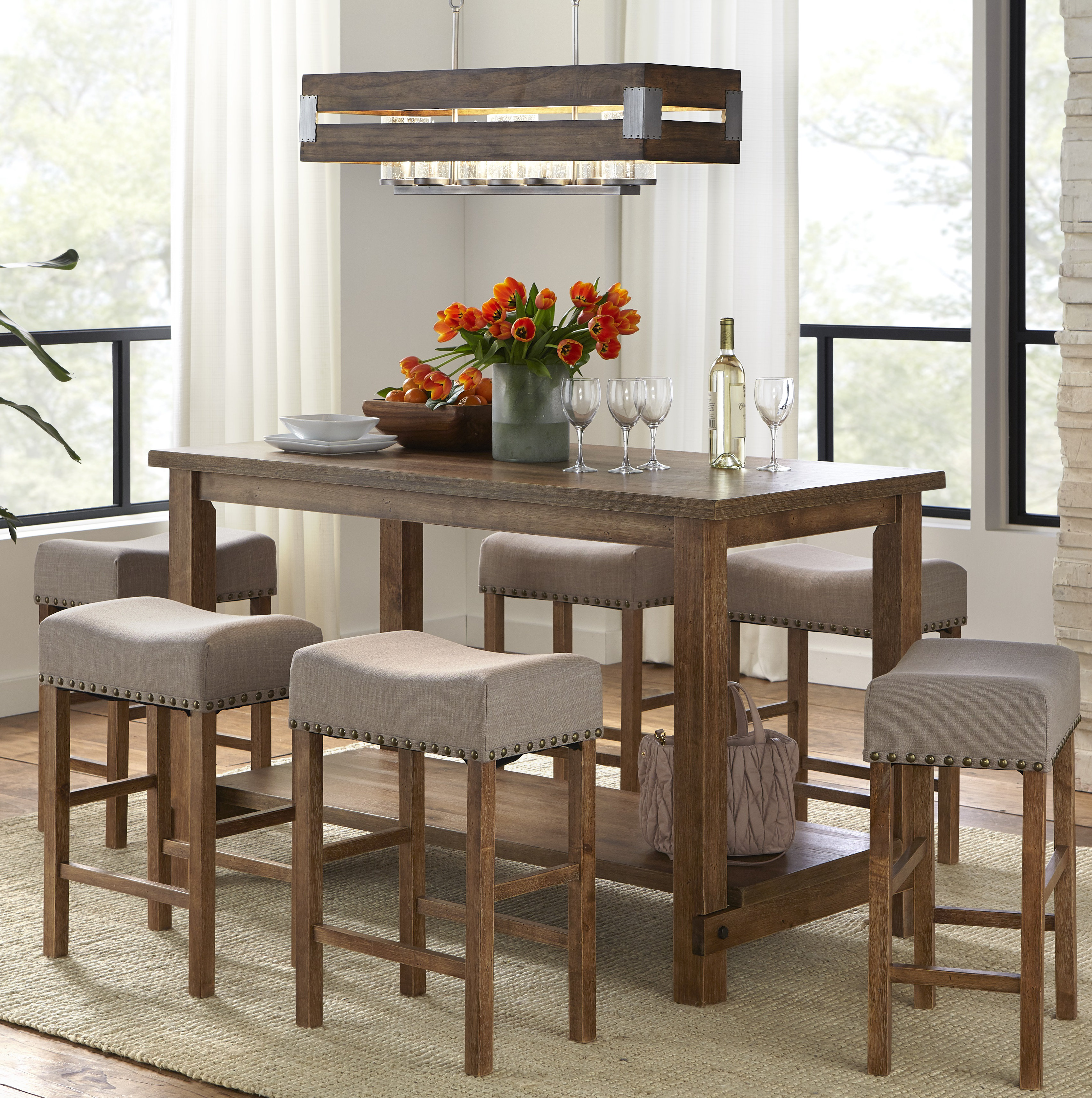 Gracie Oaks Hendina 4 - Person Counter Height Dining Set & Reviews ...