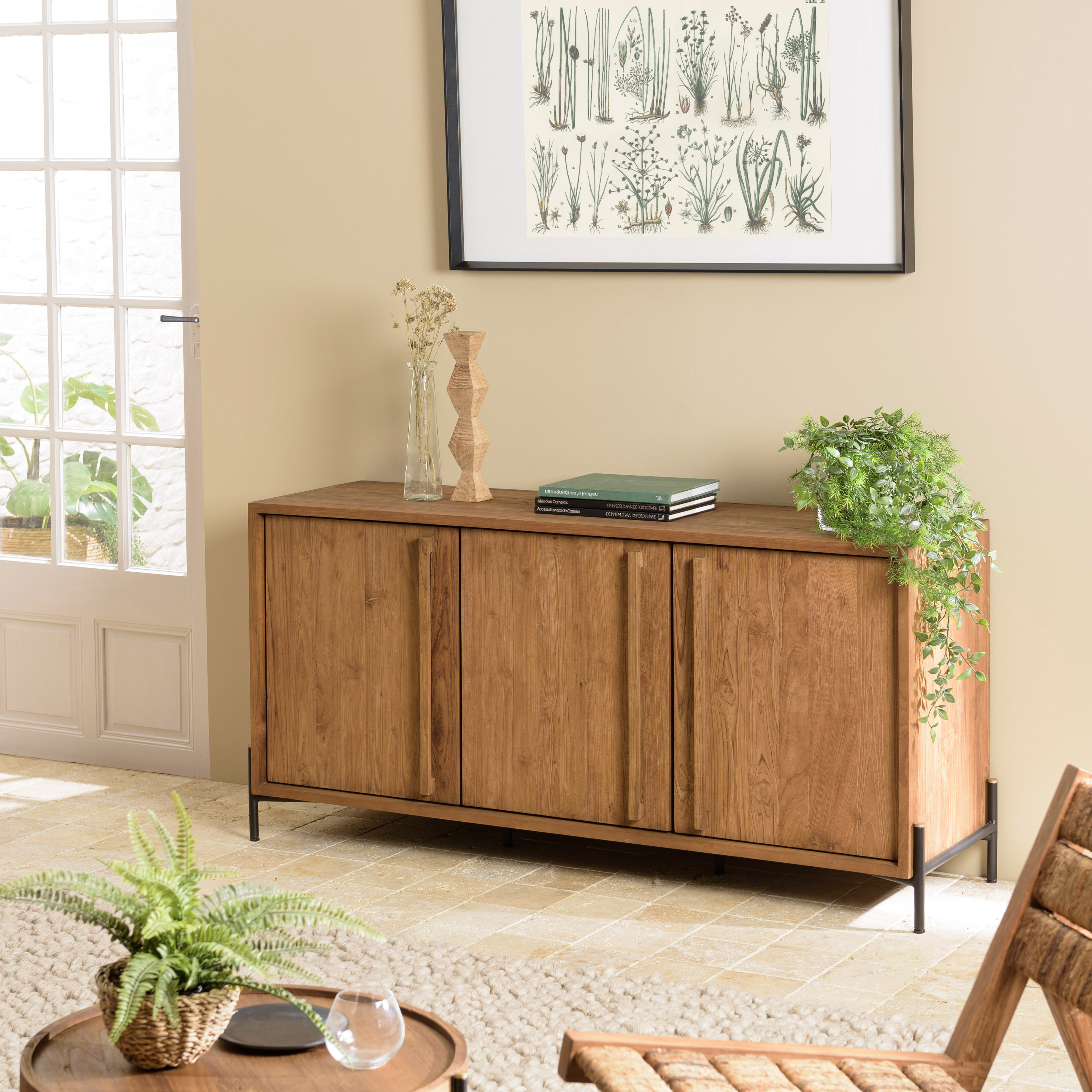 Ebern Designs Lili-Victoria 148Cm Wide Teak Solid Wood Sideboard ...