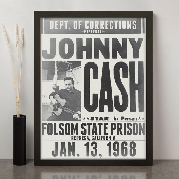 Maturi Johnny Cash Folsom State Prison - Picture Frame Graphic Art ...