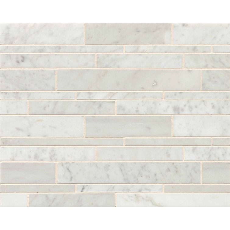 Bedrosians Random Sized Marble Linear Mosaic Wall & Floor Tile ...