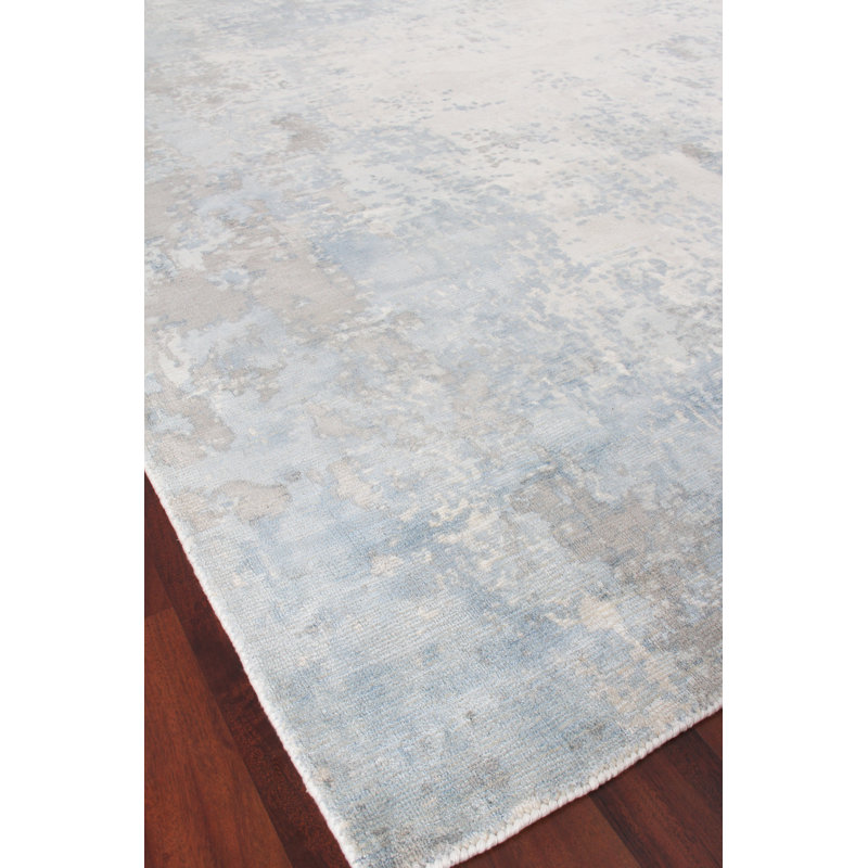 Exquisite Rugs Murano Hand-Knotted Area Rug in Silver/Blue | Perigold