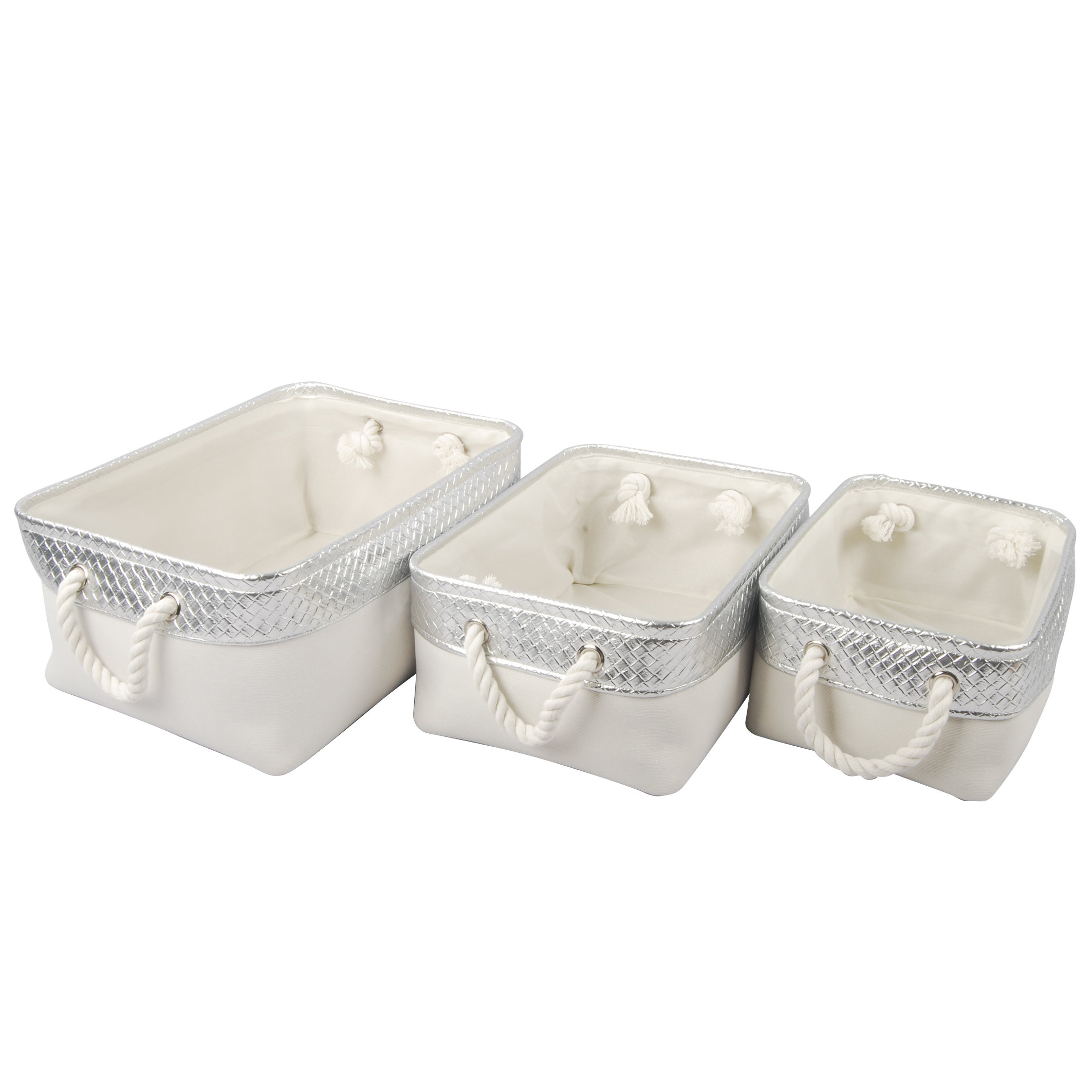 Bay Isle Home 3 Piece Burlap Container Set & Reviews | Wayfair