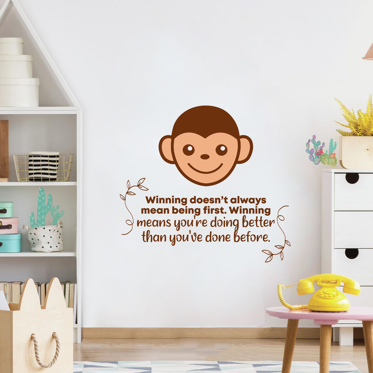 Zoomie Kids Winning Monkey Vinyl Wall Decal | Wayfair