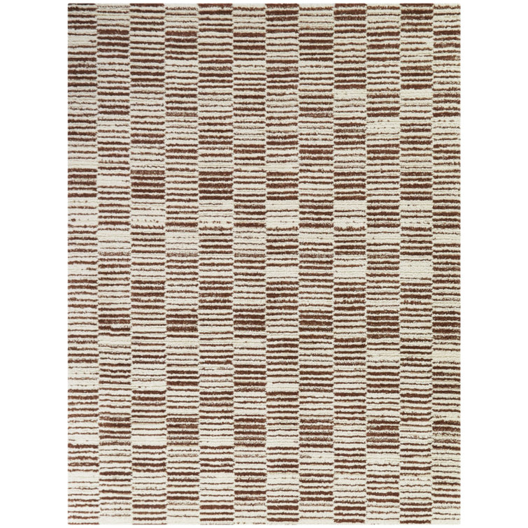 Foundry Select Gianni Brown Modern Checkered Area Rug | Wayfair