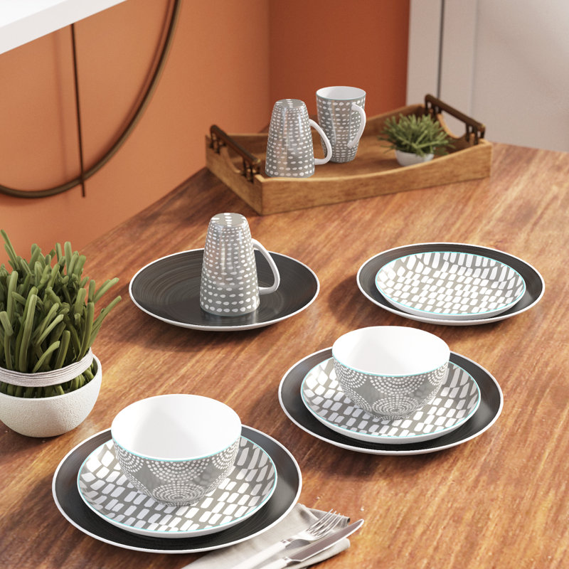 George Oliver Polina 16 Piece Dinnerware Set, Service for 4 & Reviews ...