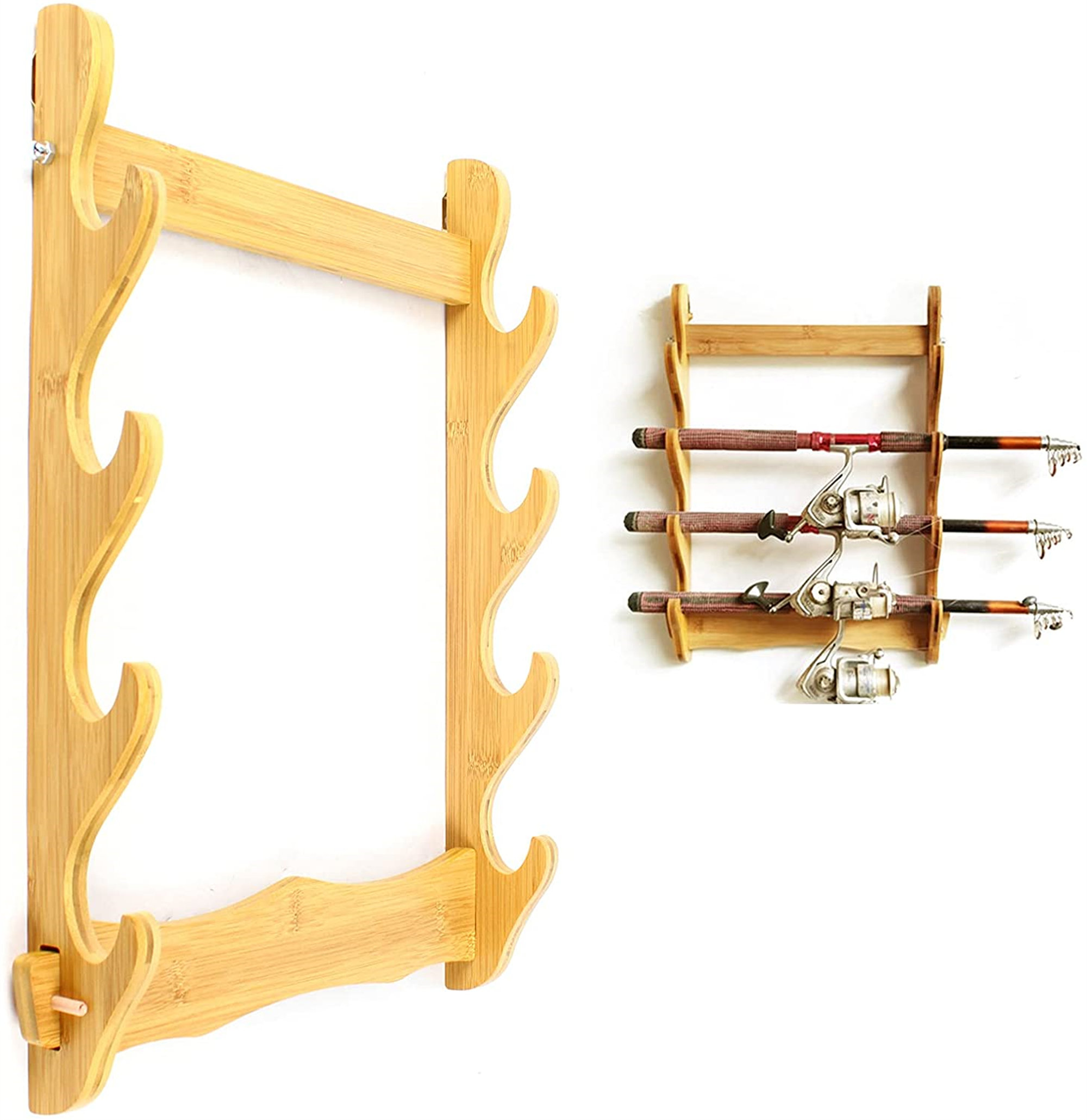 Sporting Goods Four Rifle Wall Mount Wooden Gun Display Rack Gun ...