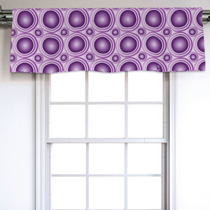 East Urban Home Geometric Sateen Ruffled 54'' Window Valance in Purple ...
