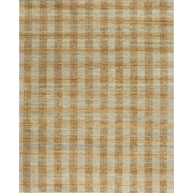 Samad Rugs Textures Plaid Hand-Knotted Wool Area Rug in | Wayfair
