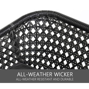 Corrigan Studio® Wicker Steel Frame Sectional Outdoor Conversation Set ...