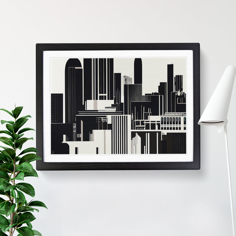 17 Stories Art Deco City Skyline - Picture Frame Graphic Art | Wayfair ...
