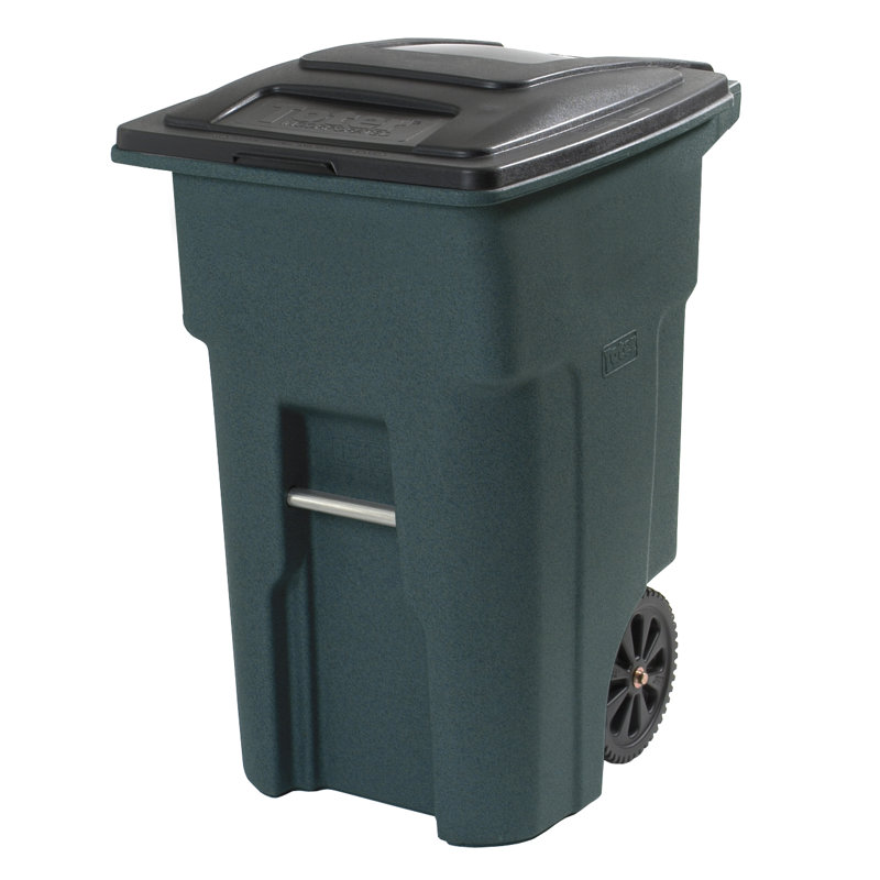 Toter Residential Heavy Duty Two Wheeled Curbside Trash & Recycling Bin ...