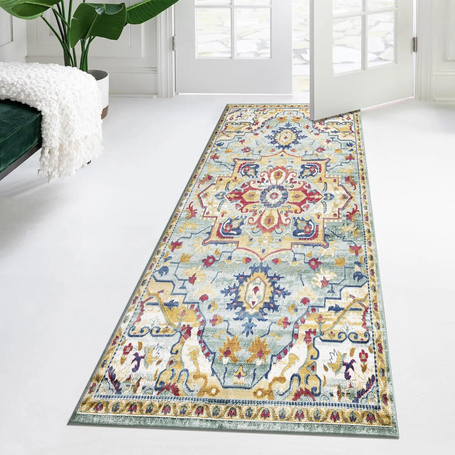 Latitude Vive Ulammandakh Persian Blue/Red/Yellow Area Rug | Wayfair.co.uk