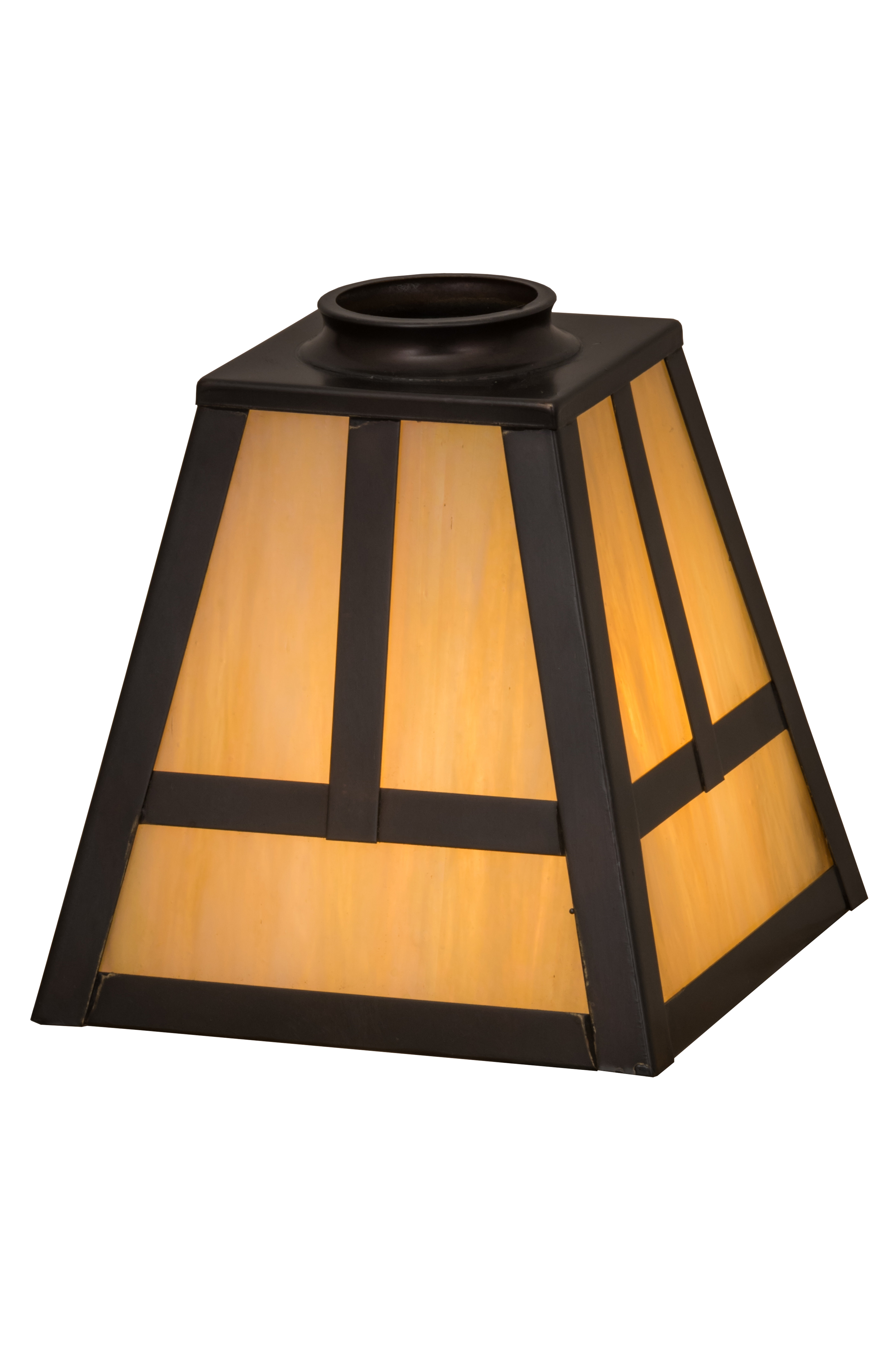 Foundry Select 6'' H x 9'' W Glass Square Lamp Shade in Beige /Brown ...