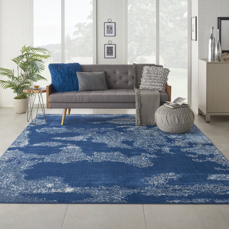 Longweave Etchings Tufted Blue/Light Blue Rug | Wayfair.co.uk