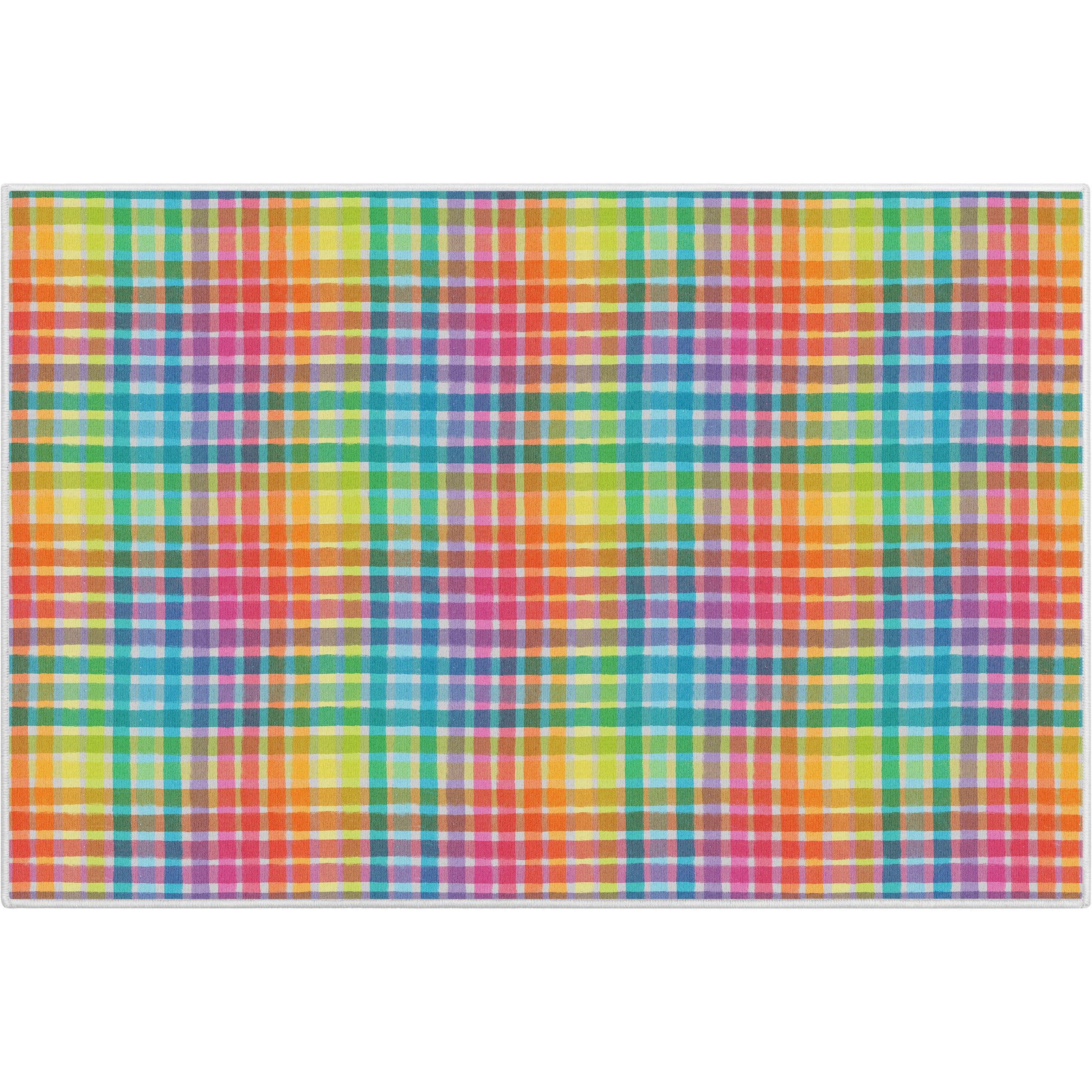 Well Woven Crayola Multi Plaid Plaid Multicolor Area Rug | Wayfair