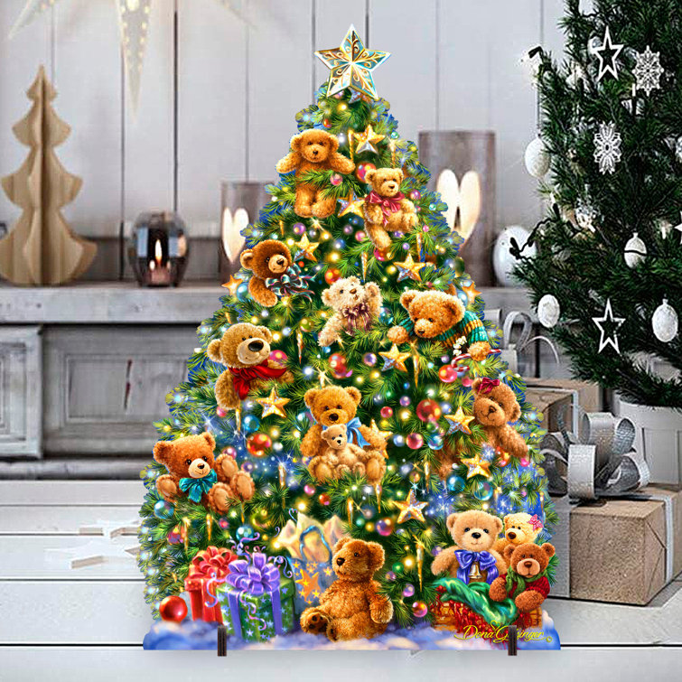 Designocracy Teddy Bear Tree Home and Outdoor Decor Lawn Art/Figurine ...