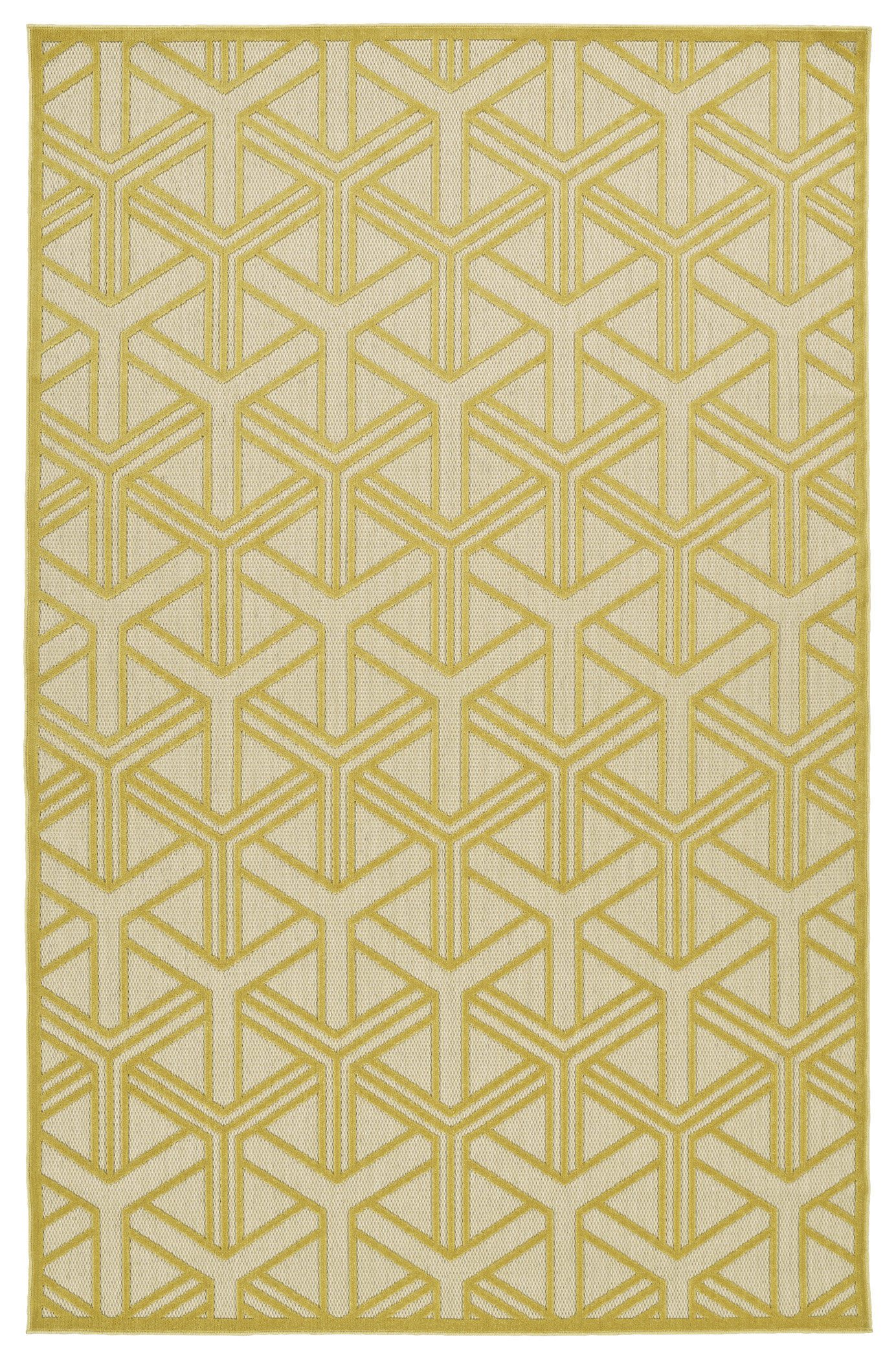 Ebern Designs Domingues Geometric Area Rug in Gold & Reviews | Wayfair