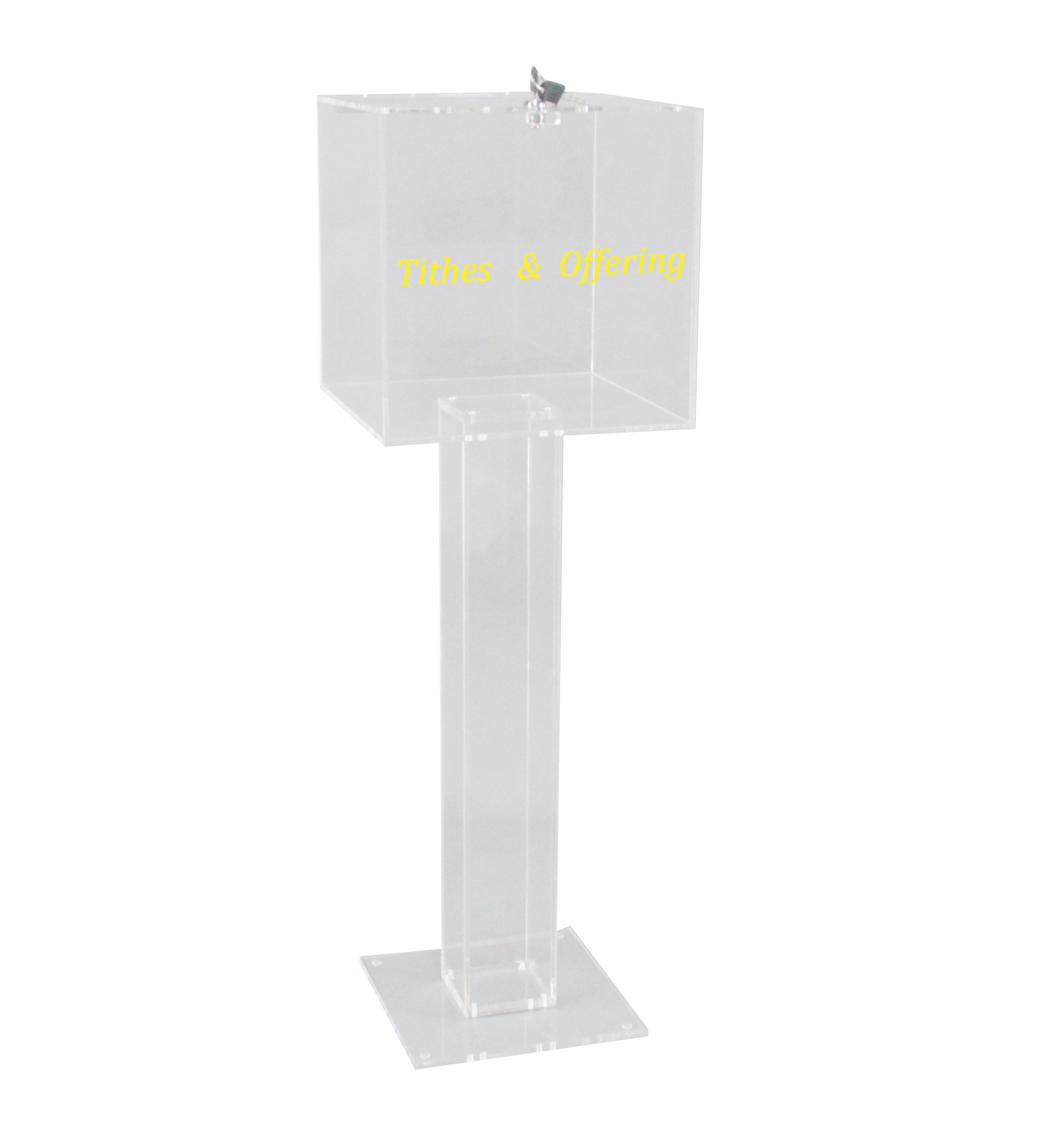 Fixturedisplays® Clear Plexiglass Large Floor Standing Tithing Box ...