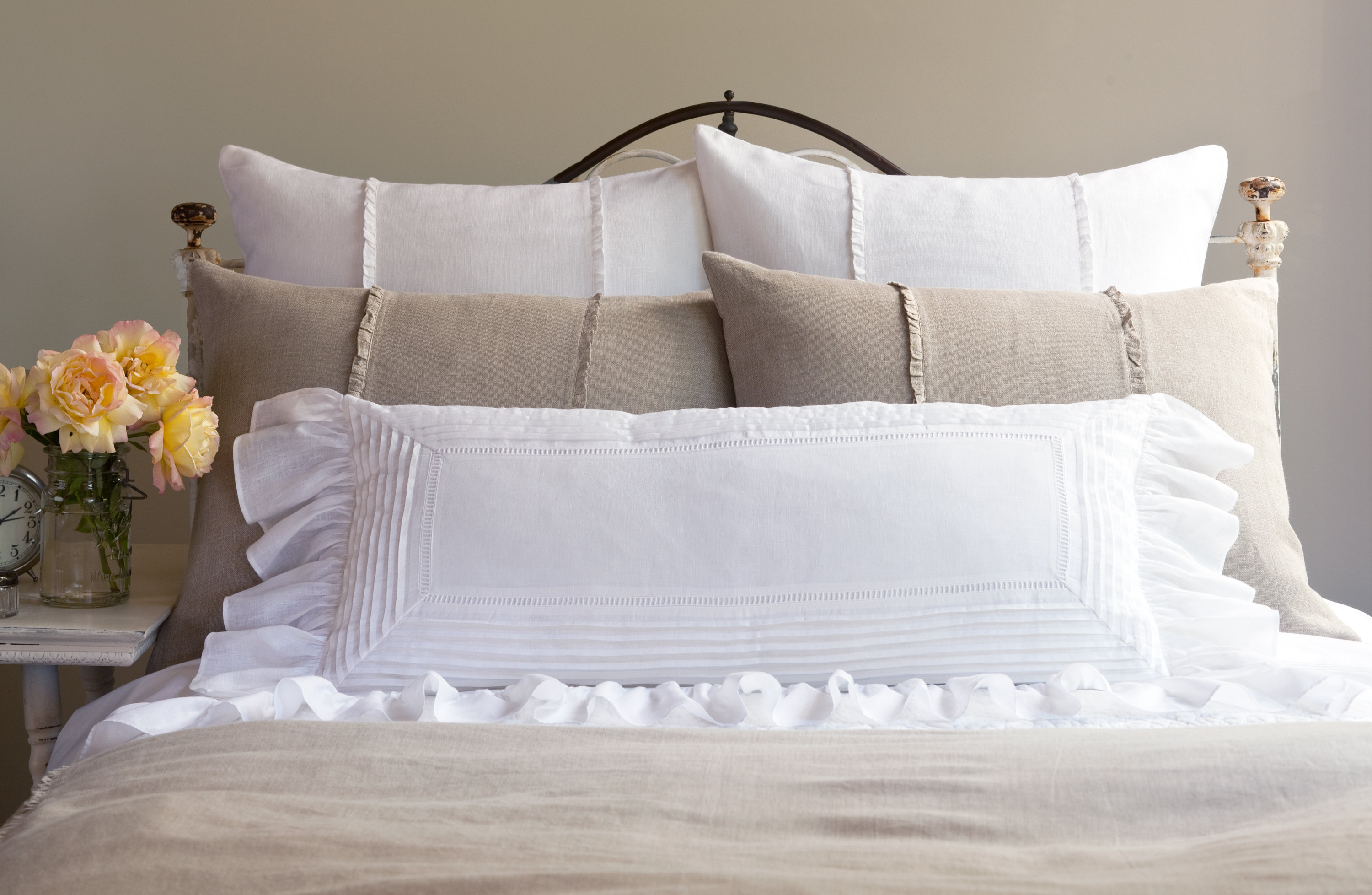 Taylor Linens Tucked Linen Lumbar Pillow & Reviews | Wayfair