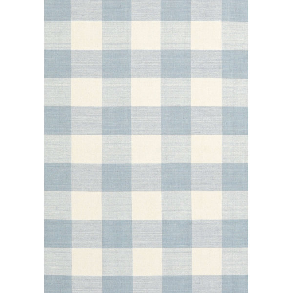 East Urban Home Power Loom Blue/White Rug | Wayfair