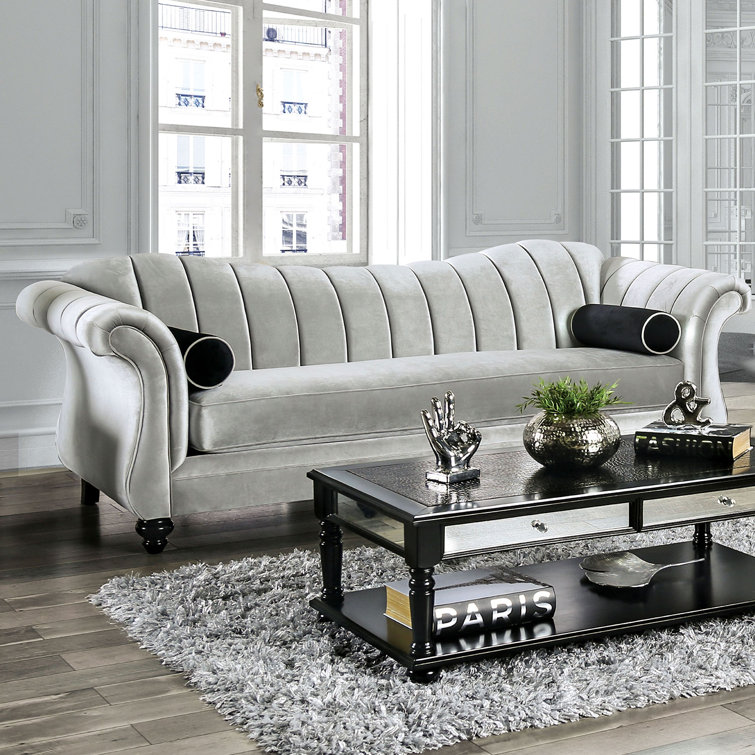 Rosdorf Park Redus 99'' Chenille Rolled Arm Sofa | Wayfair