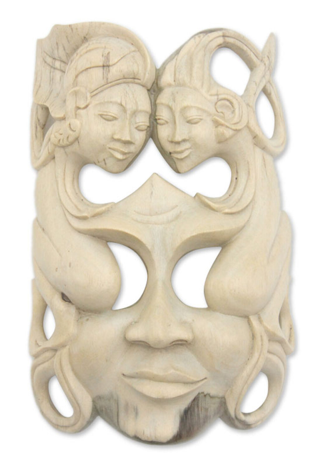 Bungalow Rose Soulmates Modern Wood Mask Wall Décor | Wayfair