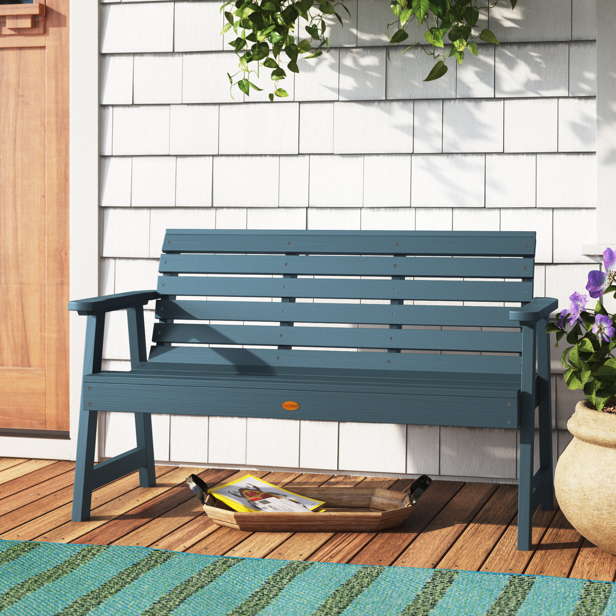 Beachcrest Home Midwest Plastic Garden Bench & Reviews | Wayfair