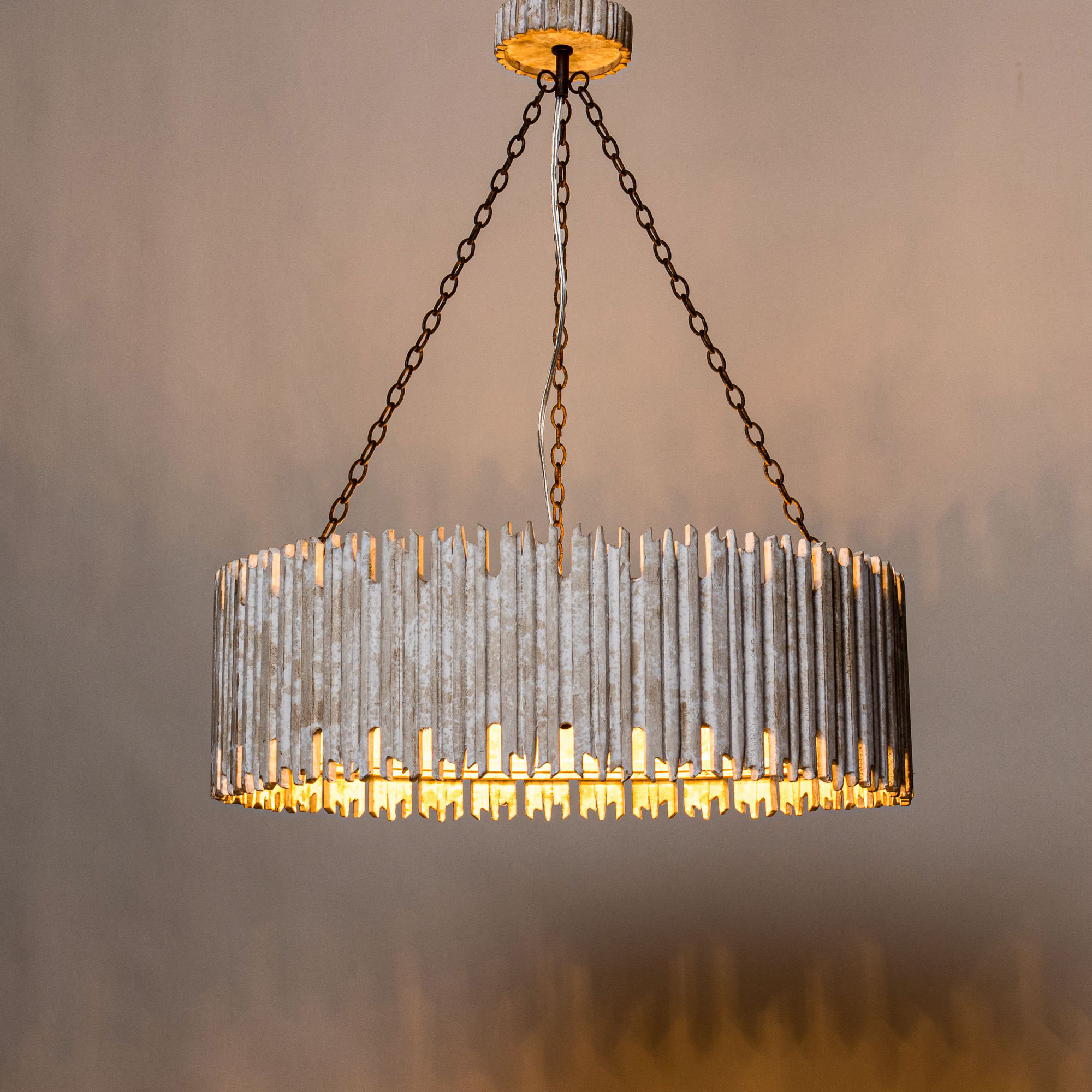 Sand & Stable Rudy 3 - Light Unique / Statement Drum Chandelier ...