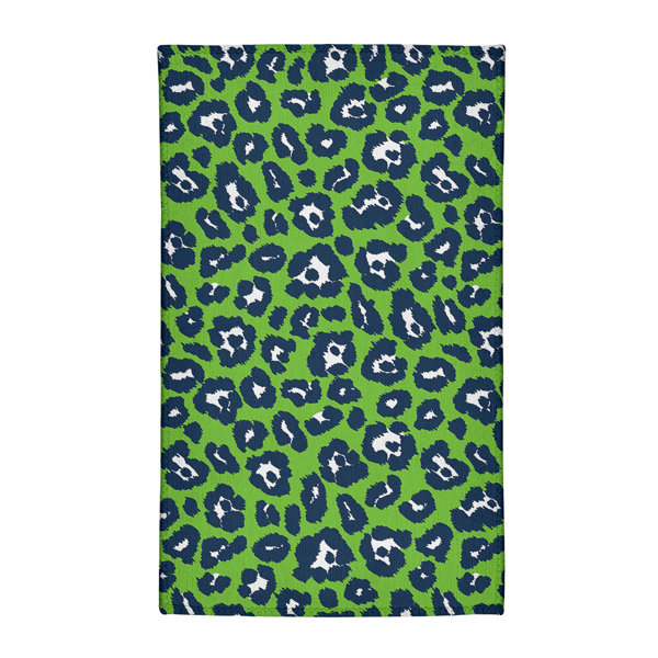 East Urban Home Animal Print Area Rug in Green/Blue/White | Wayfair