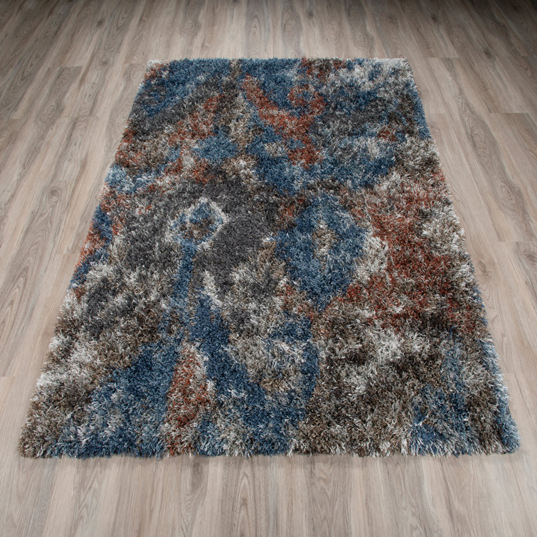 Trent Austin Design® Linkous Shag Denim Blue/Brown Rug & Reviews | Wayfair