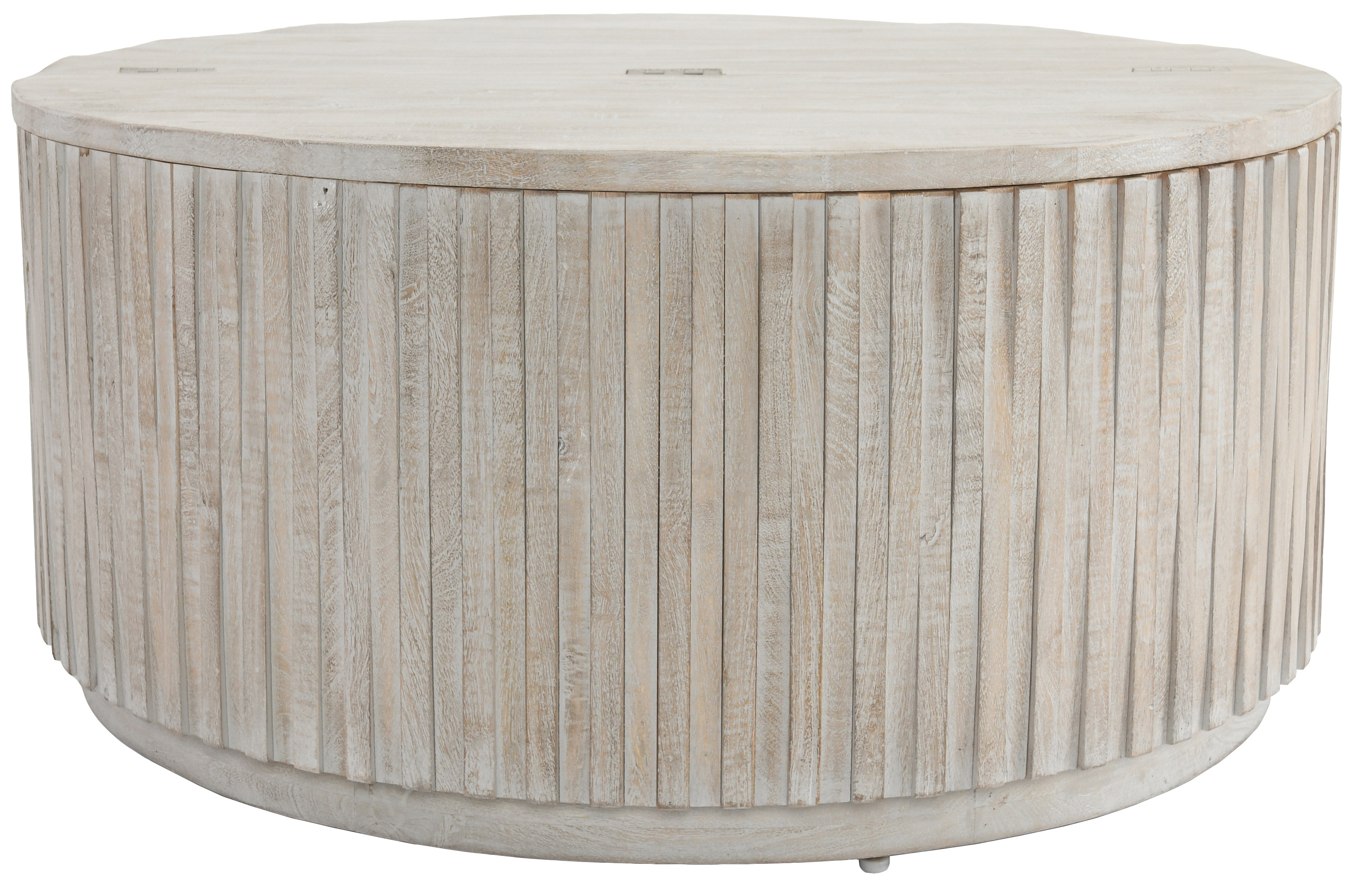 Joss & Main Sylvia Solid Wood Drum Coffee Table with Storage | Wayfair