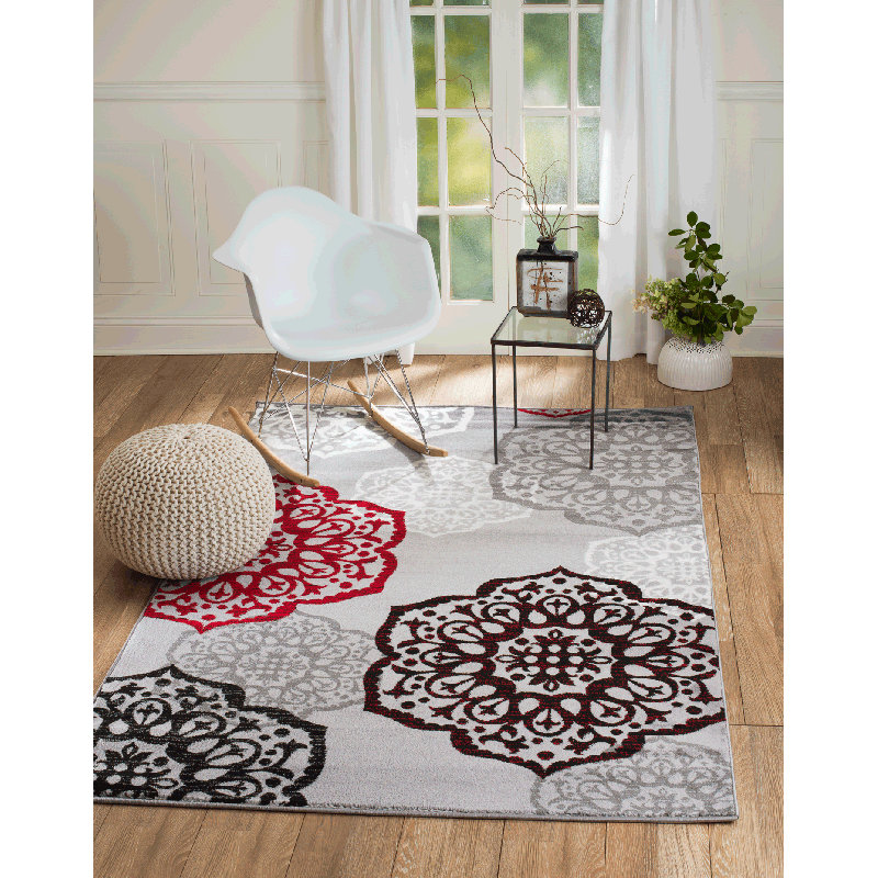 Charlton Home® Ertem Floral / Flower Bright White Area Rug & Reviews ...