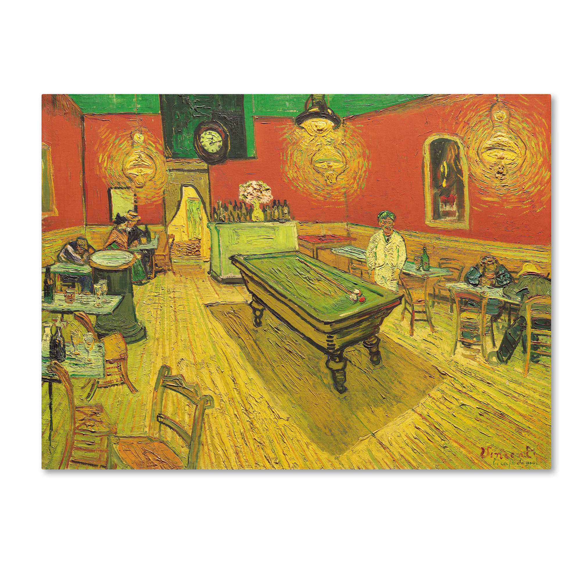 Vault W Artwork Night Caf? With Pool Table by Vincent Van Gogh - Print ...