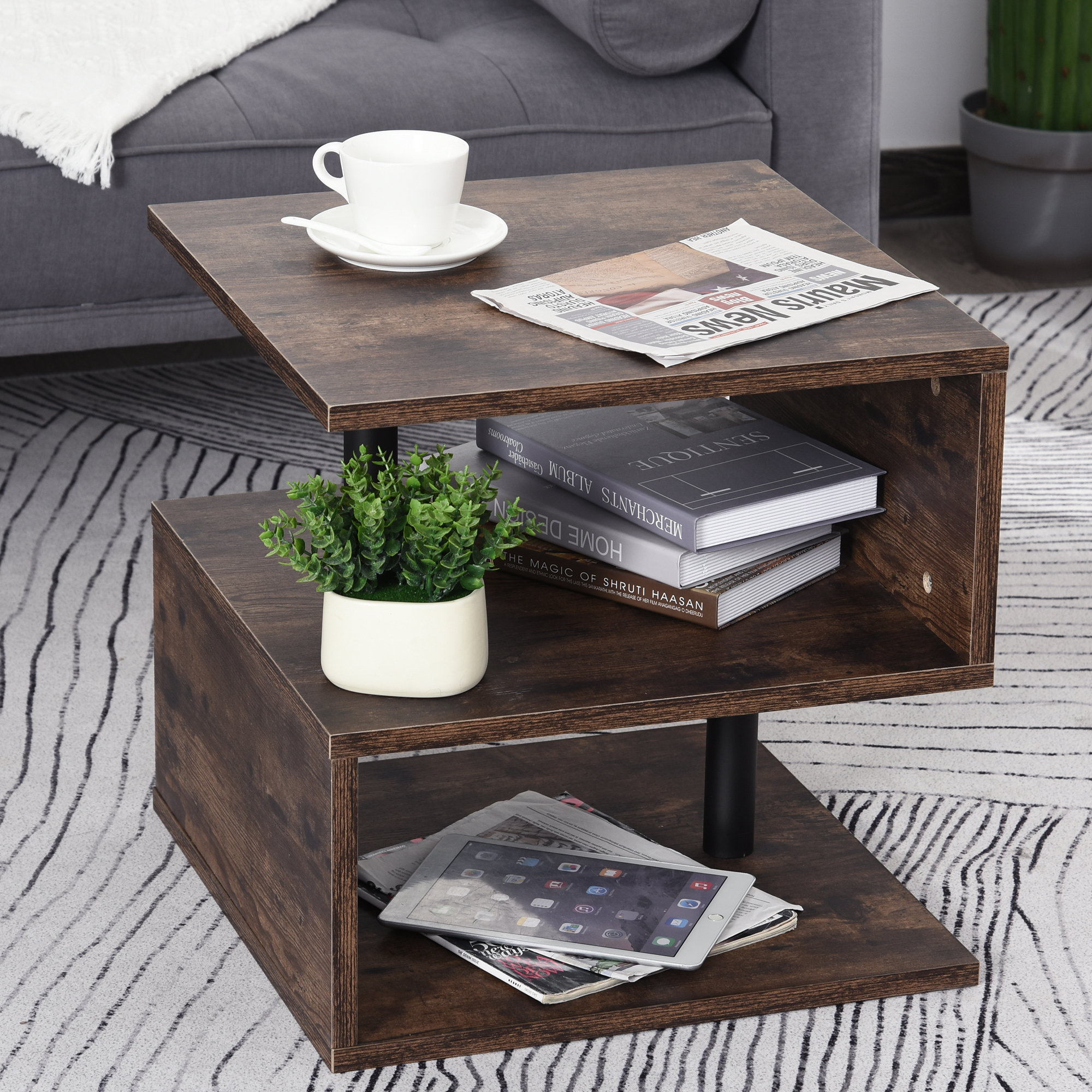 Millwood Pines Michaelson 19'' Tall Floor Shelf End Table & Reviews ...