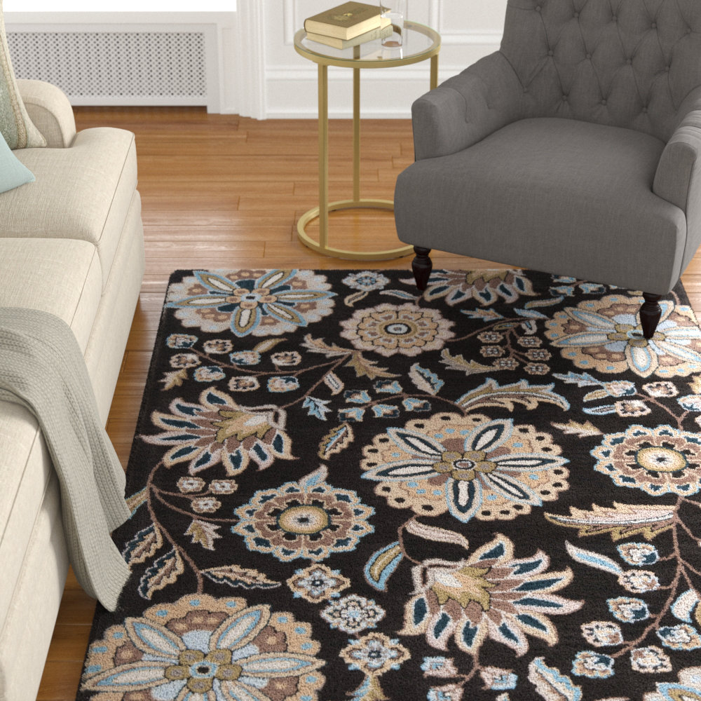 Langley Street Elsberry Floral Handmade Tufted Wool Cream/Brown/Black ...