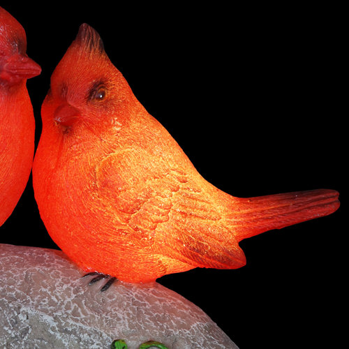 Exhart Solar Cardinal Love Rock Statue with Flowers, 8 Inch & Reviews ...