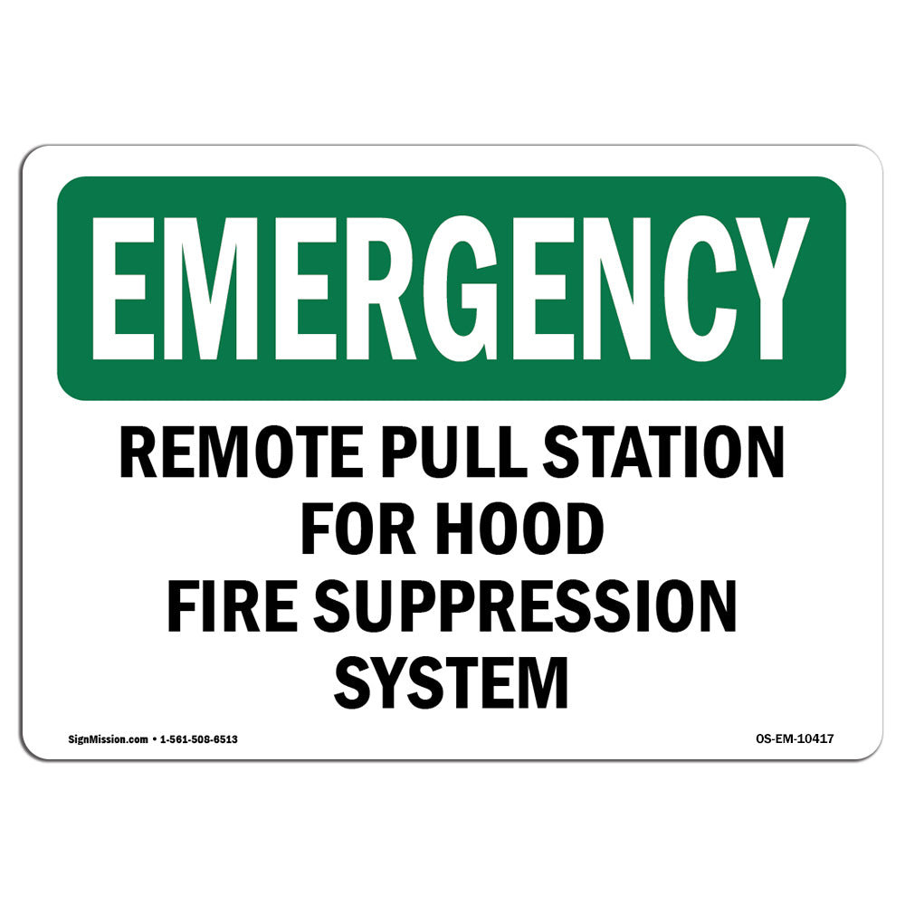 SignMission Remote Pull Station for Hood Fire Suppression Emergency ...