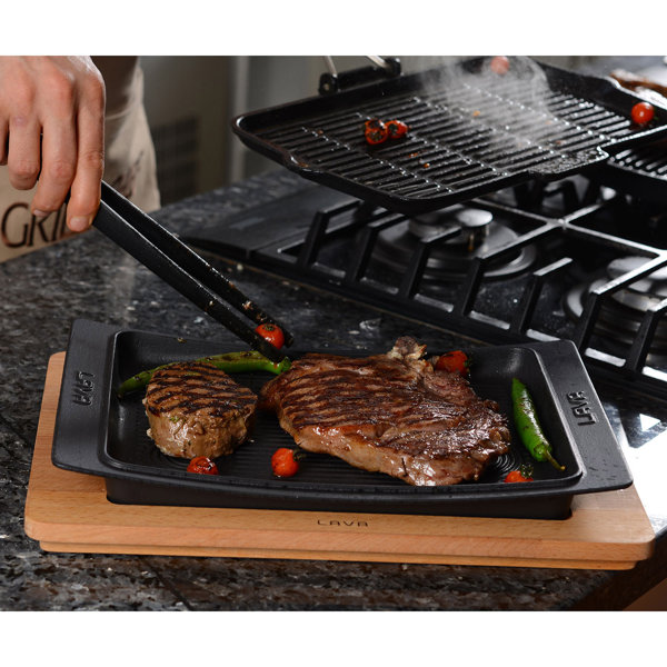 LAVA CAST IRON Lava Enameled Cast Iron Serving Dish 15 inch-Rectangle ...