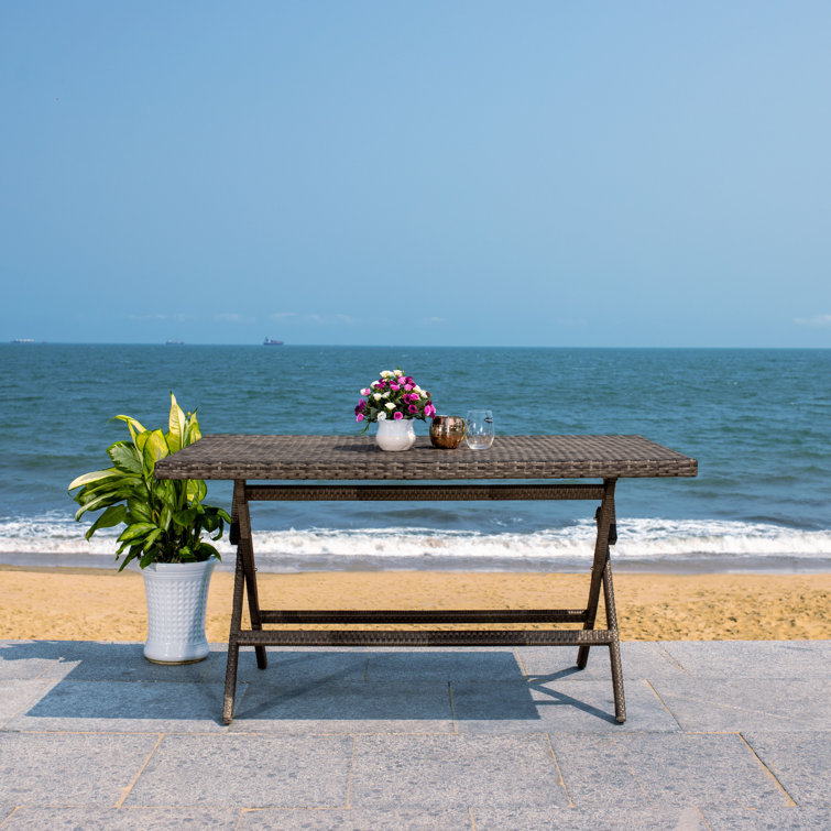 Red Barrel Studio® Ched Folding Rattan Dining Table & Reviews | Wayfair