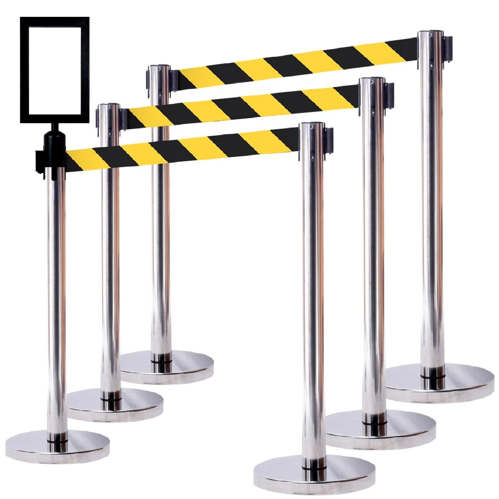 VIP Crowd Control 36" Retractable Belt Queue Safety Stanchion Barrier ...