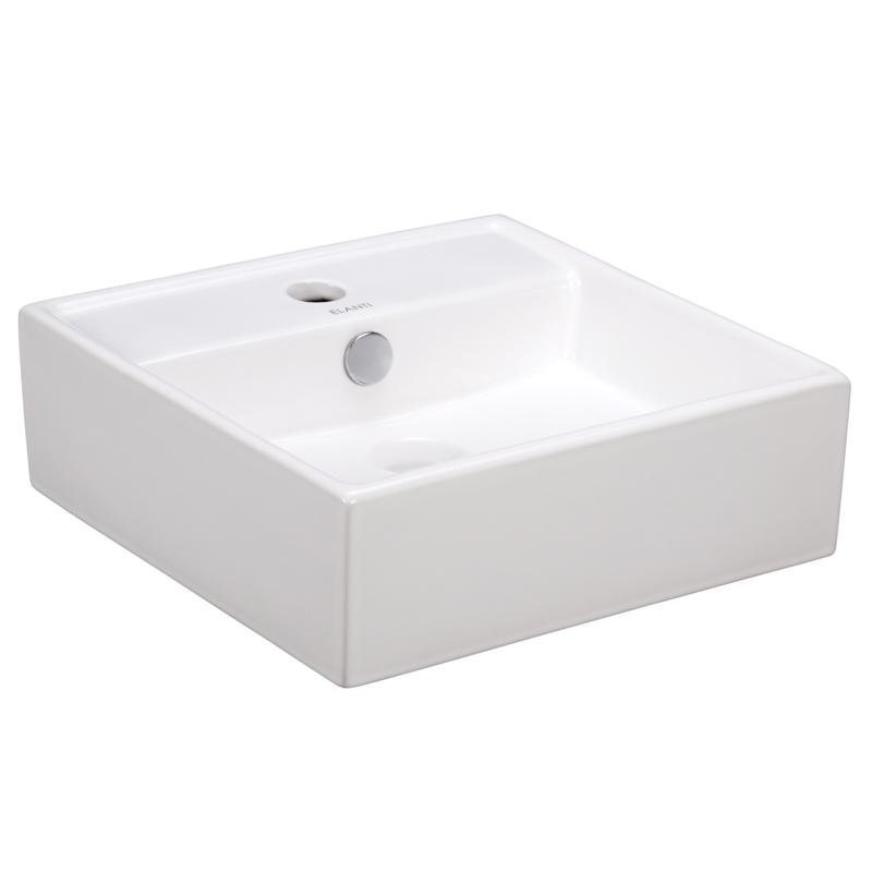Elanti Porcelain Ceramic 15" Wall Mount Bathroom Sink with Overflow ...